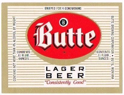 Item #65937 1954 Butte Lager Beer Label
