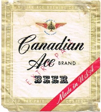 Item #75387 1950 Canadian Ace Beer Label IL20-17