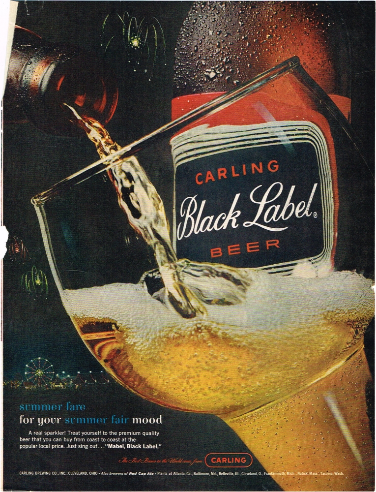 Item #81197 1963 Carling Black Label Beer Paper Ad