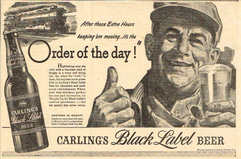Item #77597 1942 Carling's Black Label Beer Paper Ad