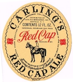 Item #65360 1950 Carling's Red Cap Ale Label OH36-24