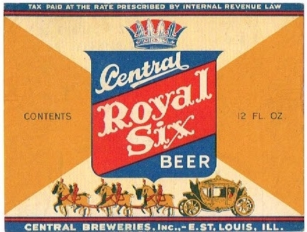 Item #60460 1936 Central Royal Six Beer Label IL76-12