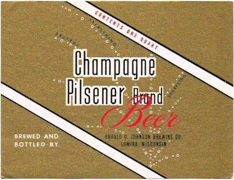 Item #29971 1950 Champagne Pilsener Beer Dupe Label