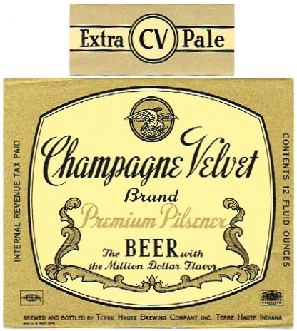 Item #44262 1949 Champagne Velvet Beer Label CS34-22