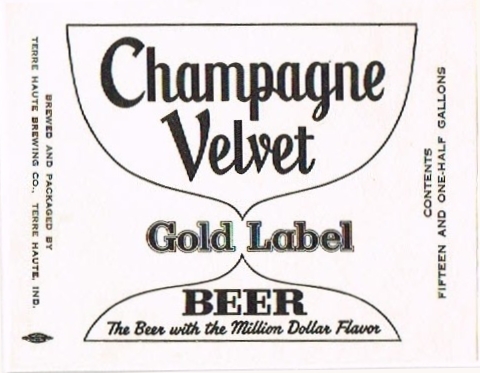 Item #47930 1954 Champagne Velvet Beer Label