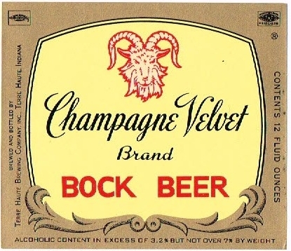 Item #29933 1950 Champagne Velvet Bock Beer Label