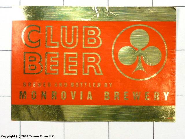 Item #36550 1962 Club Beer Label