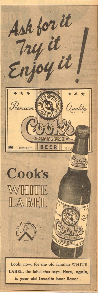 Item #79689 1952 Cook's Goldblume Beer Paper Ad