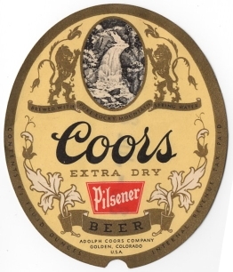 Item #70845 1943 Coors Extra Dry Pilsener Beer Label WS63-23