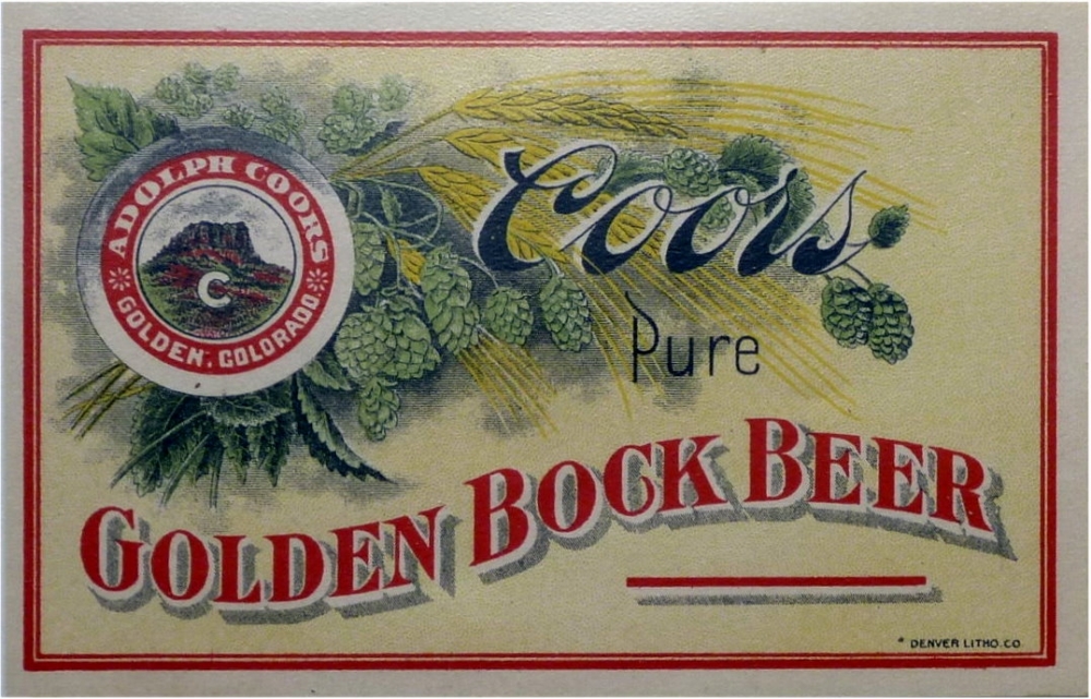 Item #23765 1912 Coors Golden Bock Beer Label WS62-07