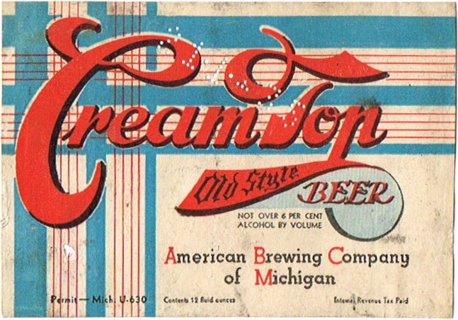 Item #84203 1934 Cream Top Old Style Beer Label CS40-11