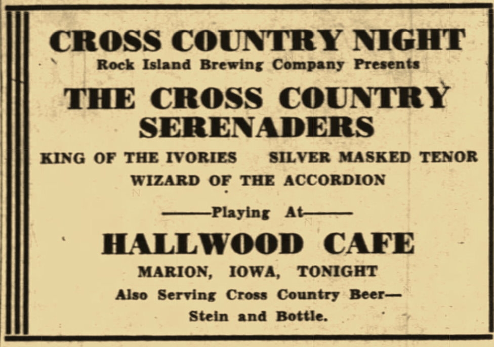 Item #86813 1933 Cross Country Beer Paper Ad