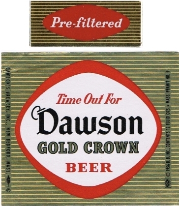 Item #20049 1956 Dawson Gold Crown Beer Label