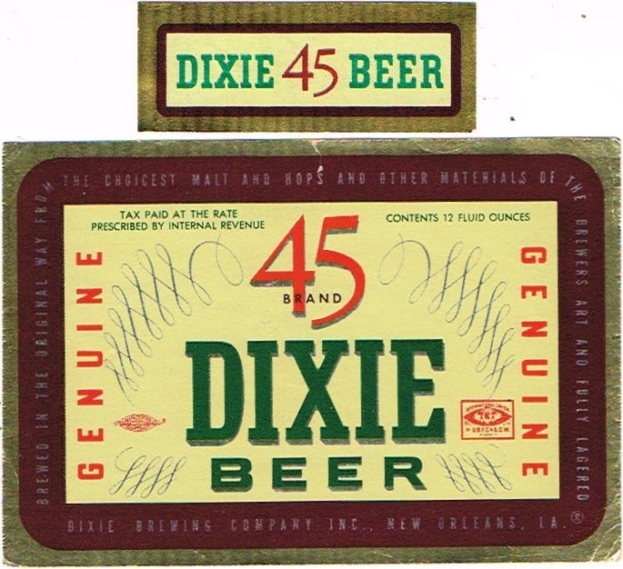 Item #23574 1939 Dixie 45 Beer Label ES40-17