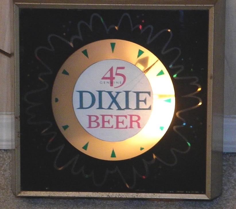 Item #23319 1945 Dixie 45 Beer spinner clock Motion Sign