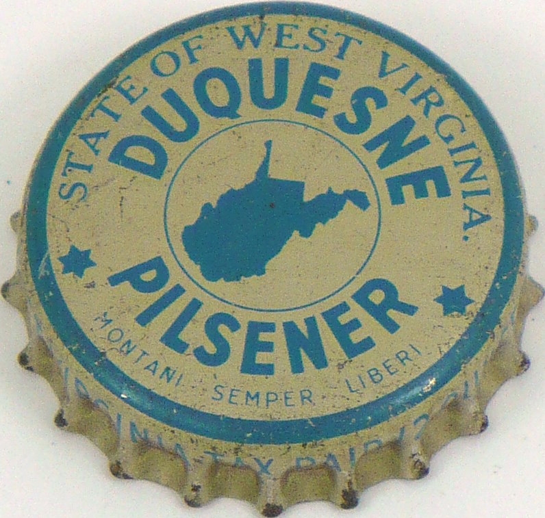 Item #2607 1955 Duquesne Pilsener Beer ~WV Tax Bottle Cap