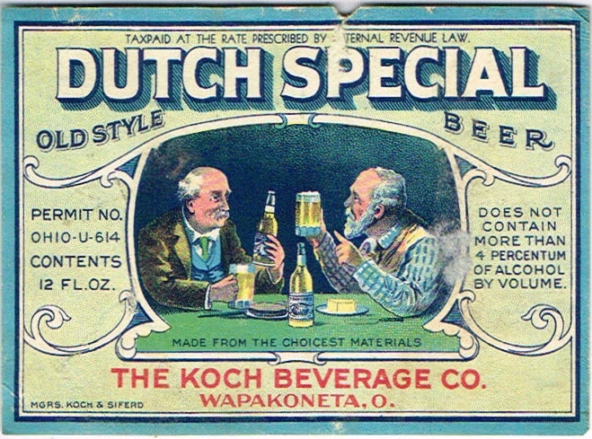 Item #89095 1933 Dutch Special Old Style Beer Label OH91-15