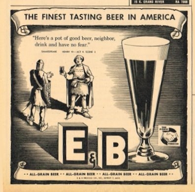 Item #79777 1945 E&B Light Lager Beer Paper Ad