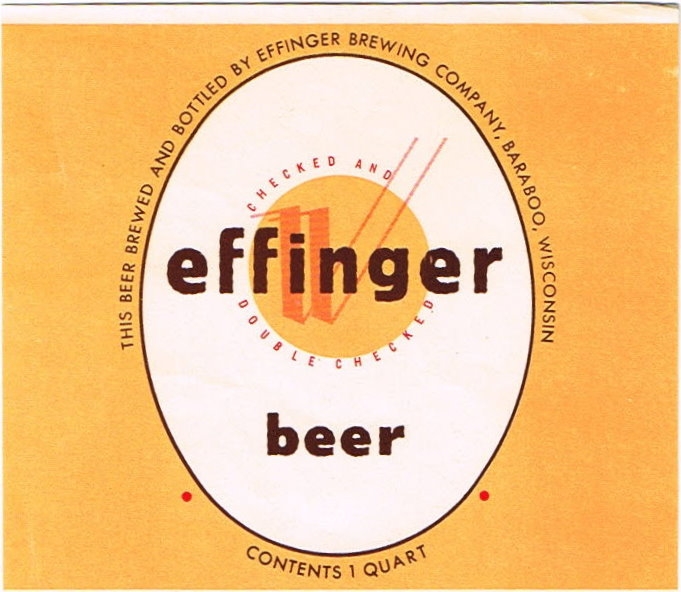 Item #87793 1960 Effinger Beer Label