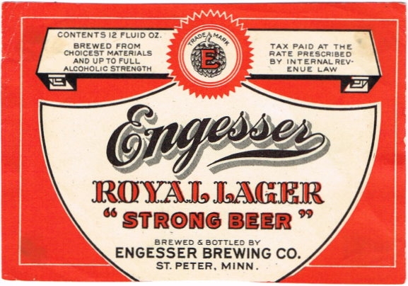 Item #61593 1936 Engesser's Royal Lager Beer Label CS103-20V