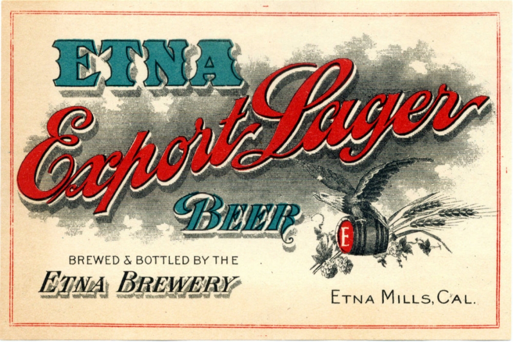 Item #58034 1900 Etna Export Lager Beer Label