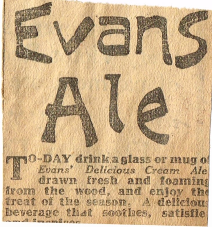 Item #77451 1913 Evans' Ale Paper Ad