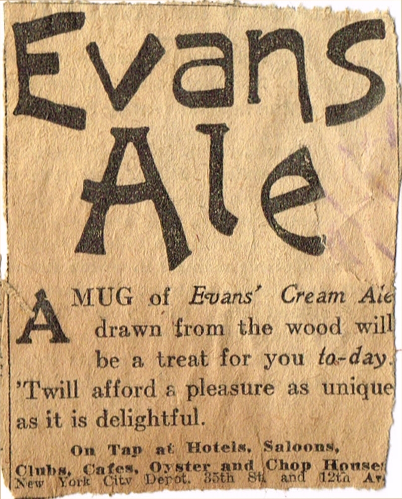 Item #77452 1913 Evans' Ale Paper Ad