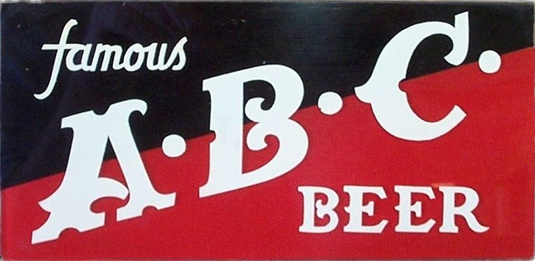 Item #77131 1935 Famous ABC Beer Sign