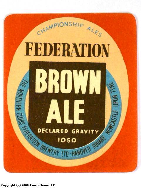Item #45579 1960 Federation Brown Ale Label