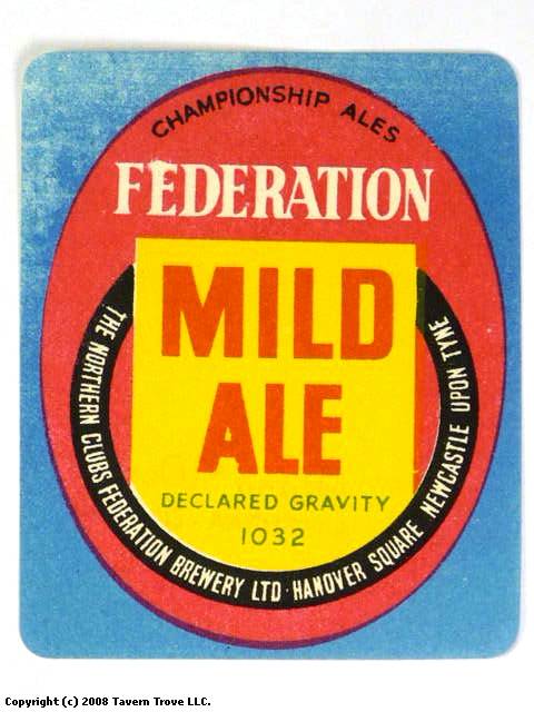 Item #45585 1960 Federation Mild Ale Label