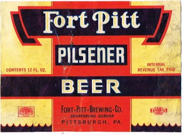 Item #82202 1940 Fort Pitt Pilsener Beer Label PA93-15V