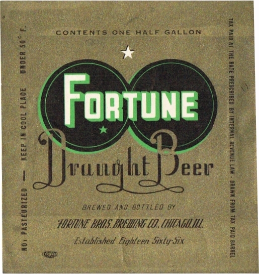 Item #75398 1939 Fortune Draught Beer Label IL22-09