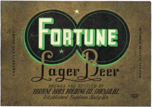 Item #75399 1939 Fortune Lager Beer Label IL22-08