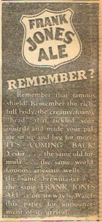 Item #80485 1937 Frank Jones Ale Paper Ad