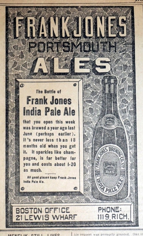 Item #30996 1909 Frank Jones India Pale Ale Paper Ad
