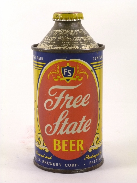 Item #5157 1946 Free State Beer Cone Top Can 164-04