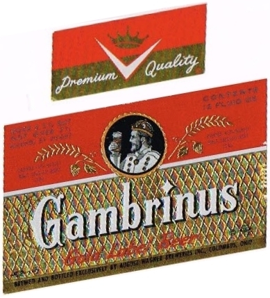 Item #19212 1955 Gambrinus Gold Label Beer Label