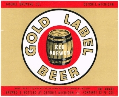 Item #4203 1958 Gold Label Beer Label
