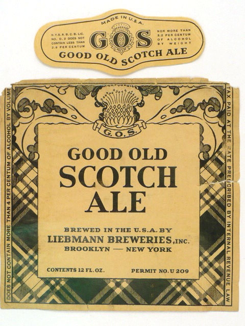 Item #61498 1933 Good Old Scotch Ale Label