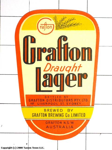 Item #34560 1958 Grafton Draught Lager Label