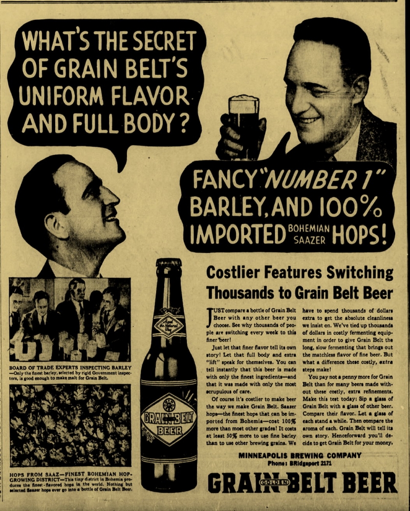 Item #54701 1934 Grain Belt Beer Paper Ad