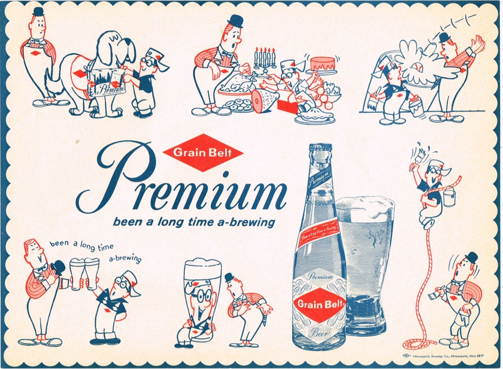 Item #77800 1965 Grain Belt Premium Beer Placemat