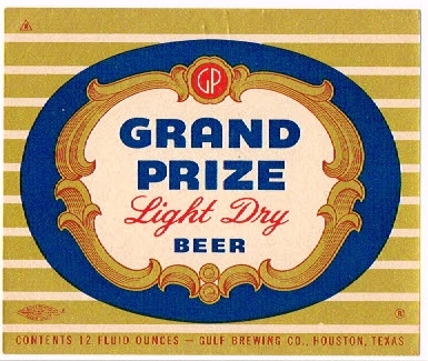 Item #8649 1954 Grand Prize Light Dry Beer Label