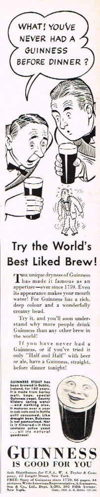 Item #62028 1939 Guinness's Extra Stout Paper Ad