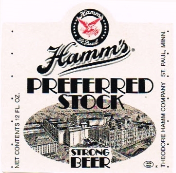 Item #68735 1968 Hamm's Preferred Stock Beer Label