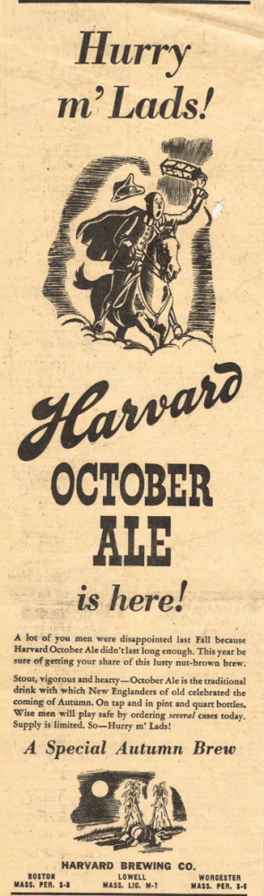 Item #77432 1935 Harvard October Ale Paper Ad