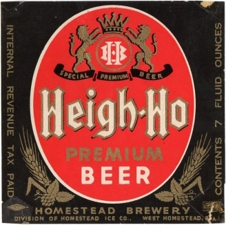 Item #30127 1940 Heigh-Ho Premium Beer Label PA121-05