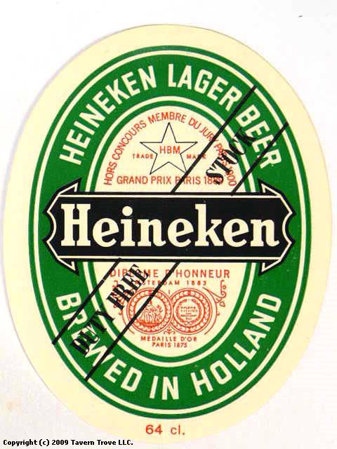 Item #49018 1967 Heineken Lager Beer Label