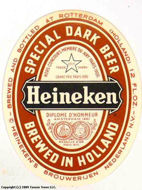 Item #49024 1968 Heineken Special Dark Beer Label