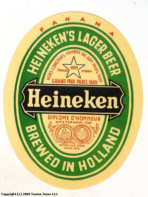 Item #48989 1950 Heineken's Bier Label